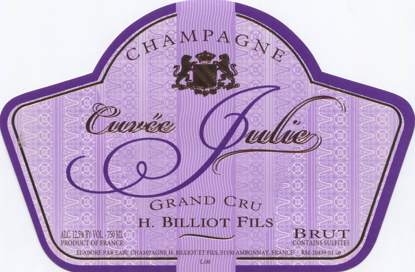 "Cuvee Julie" Grand Cru Brut, Champagne H. Billiot - Skurnik Wines ...