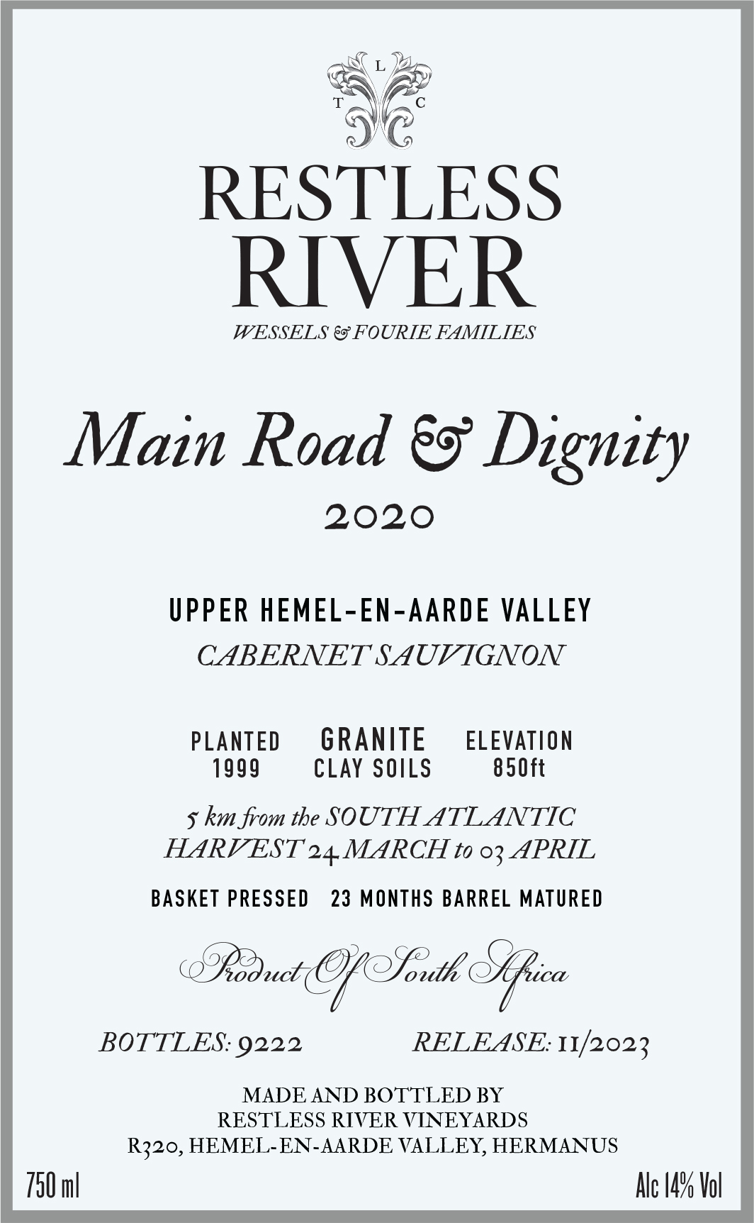 Cabernet Sauvignon 'Main Road & Dignity', Restless River - Skurnik Wines & Spirits