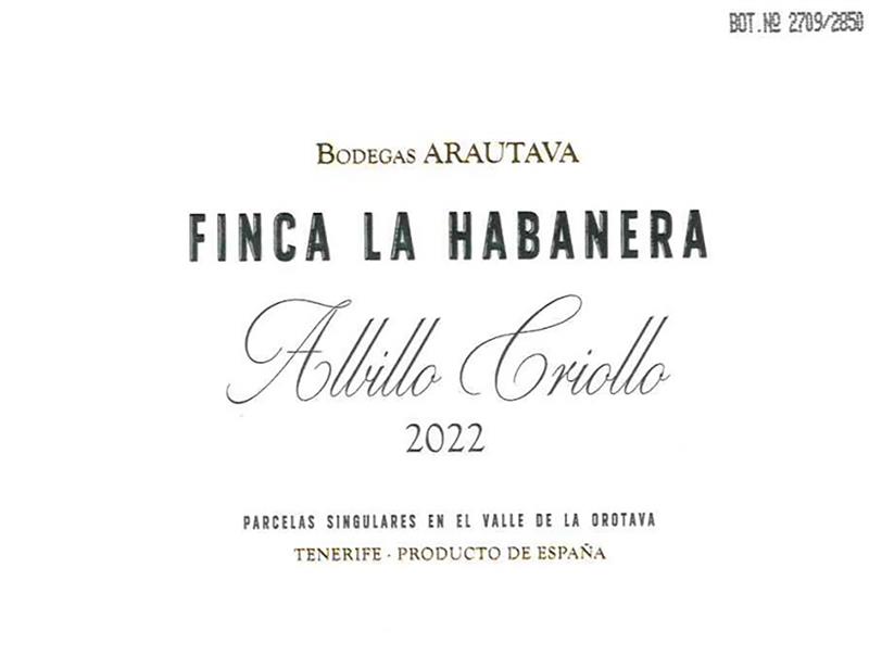 Valle de la Orotava Albillo Criollo 'Finca la Habanera', Bodegas ...